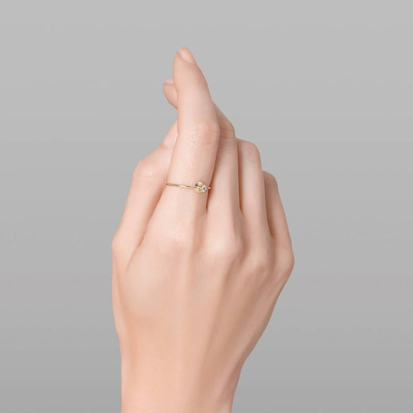 Ruifier Orbit Fine Dot 14ct yellow gold Ring | RUIFIER