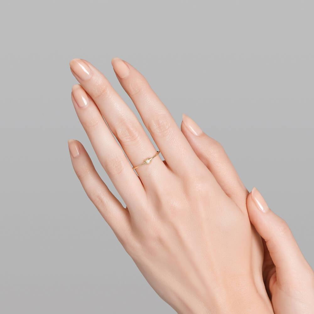 RUIFIER Orbit Fine Lips 14ct Yellow Gold Diamond Ring | RUIFIER