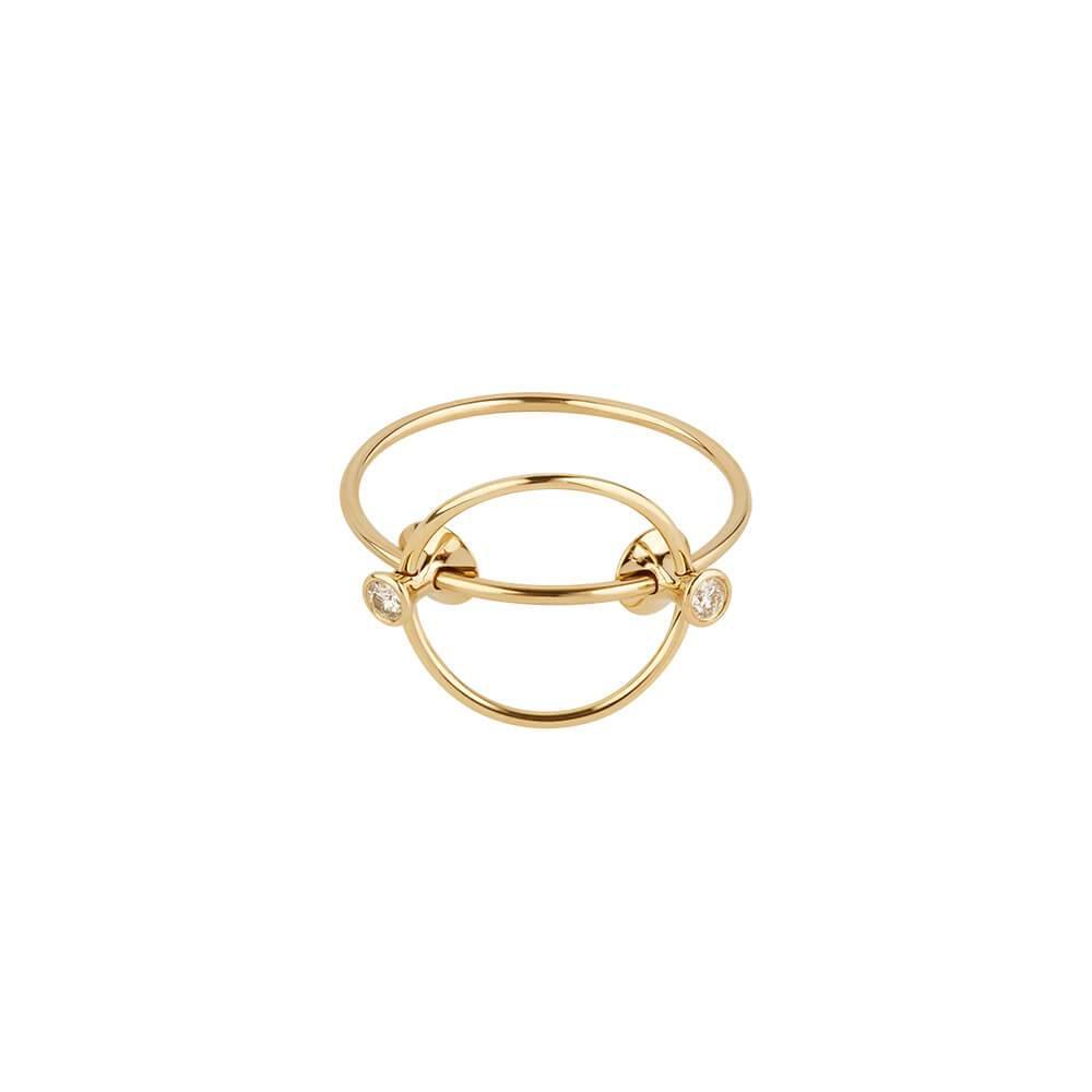 RUIFIER Orbit Fine Equinox 14ct Yellow Gold Diamond Ring | RUIFIER