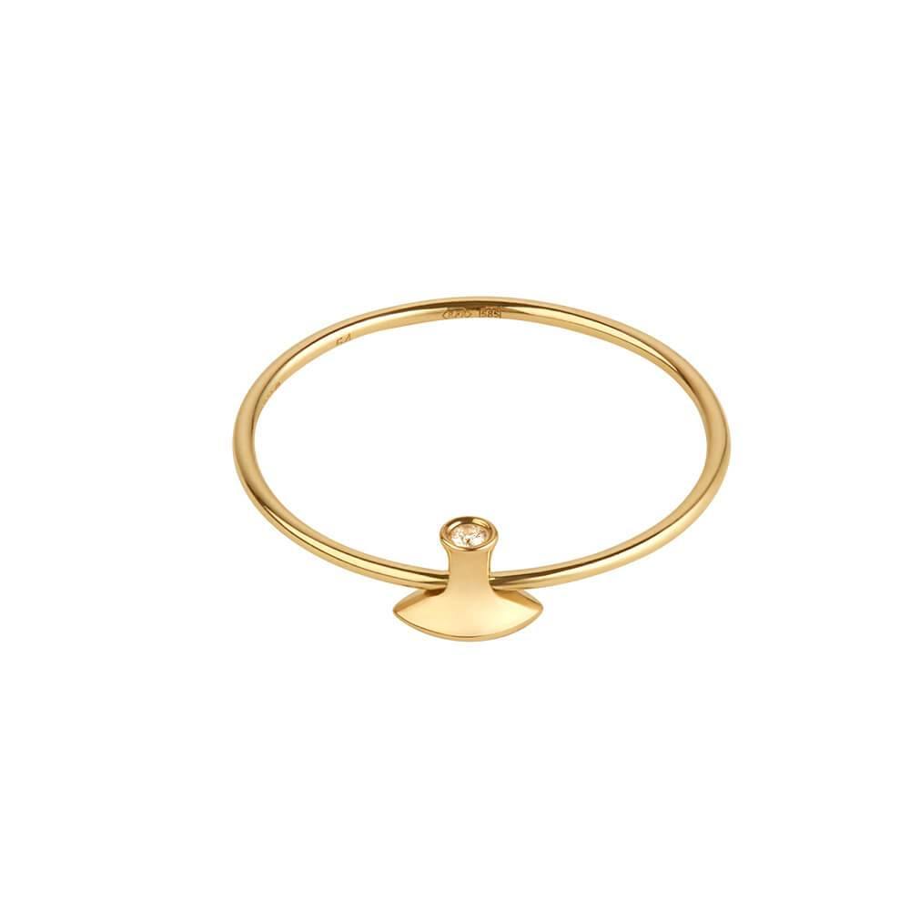 RUIFIER Orbit Fine Lips 14ct Yellow Gold Diamond Ring | RUIFIER